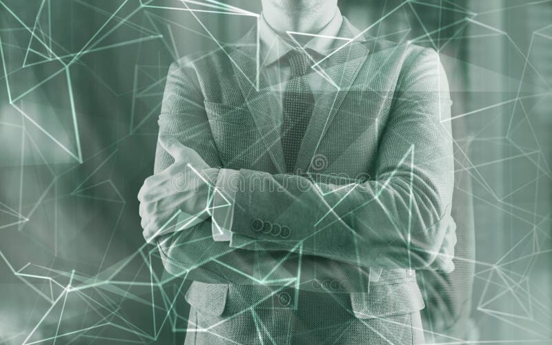 Concept of Network Internet Communication. 3d Line. Engineer in the ...