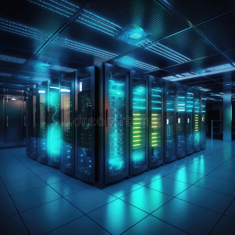 Concept of Network and Internet Communication Technologies, Data Center ...