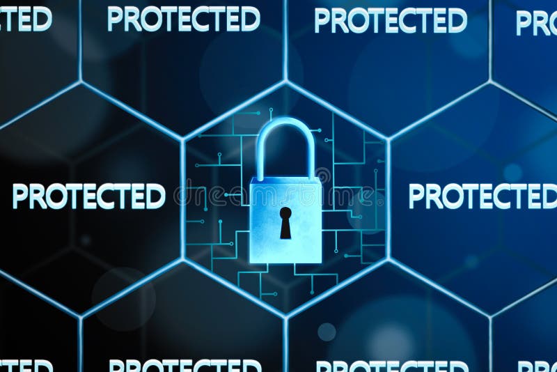 Concept of Network Security, Virus Protection, Data Protection. Stock ...