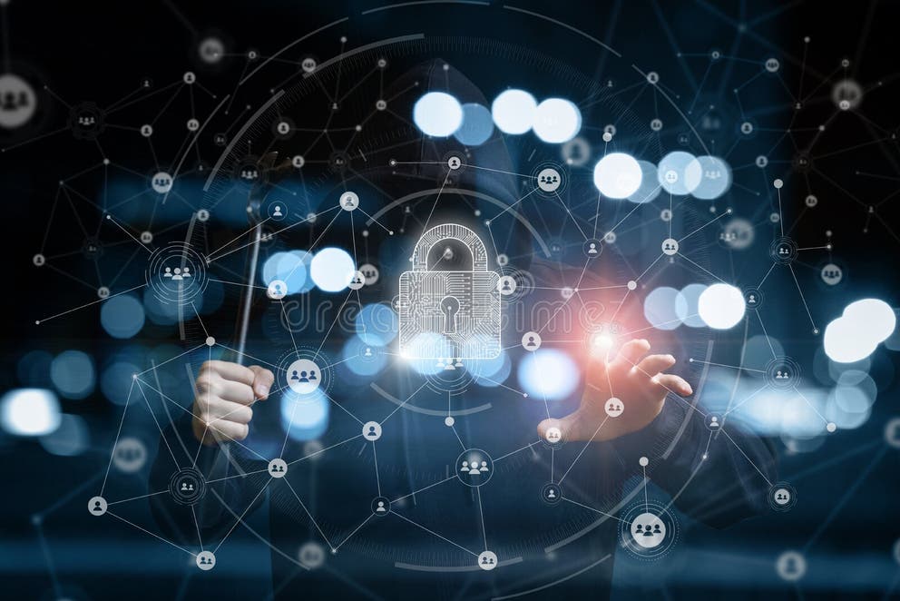 Concept of Network Security. Stock Illustration - Illustration of dark ...