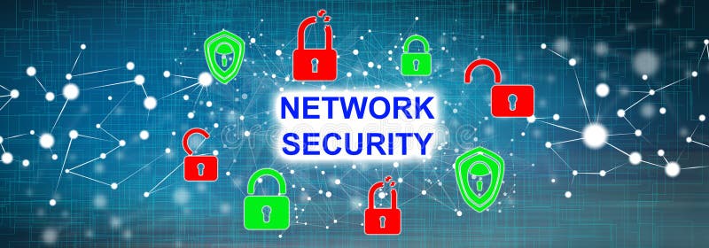 Concept of Network Security Stock Illustration - Illustration of ...