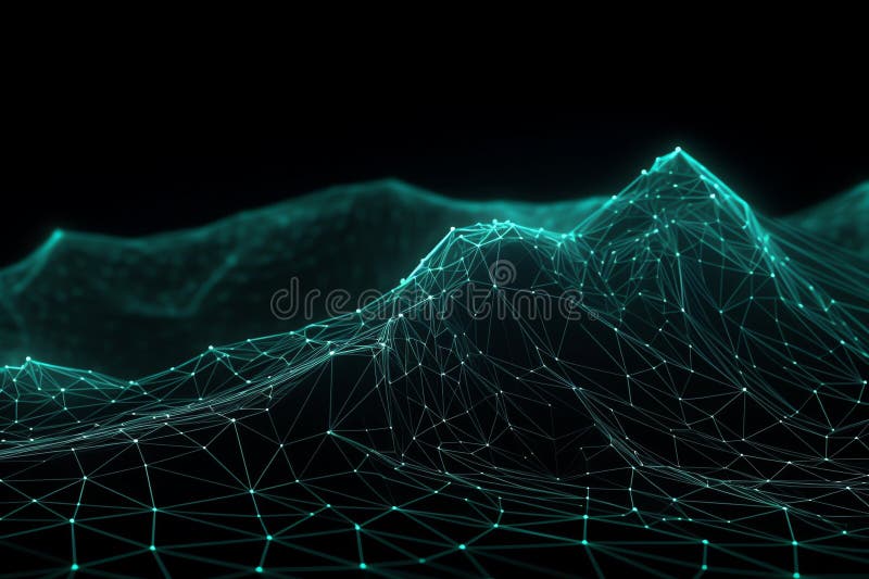 Network Technology Background Futuristic Tech Black Background Low Poly ...