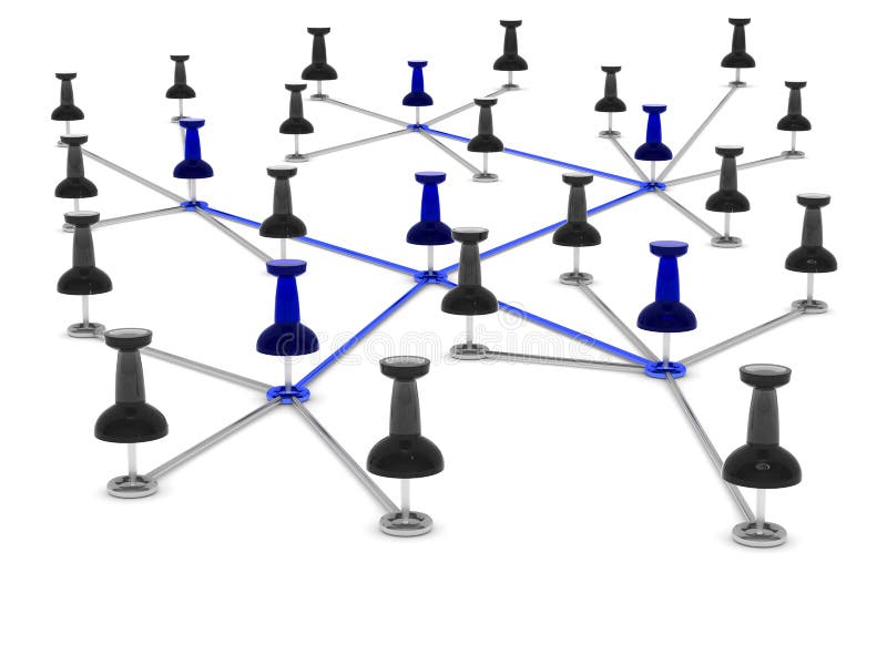 Concept Network on White Background. Isolated 3D Illustration Stock ...