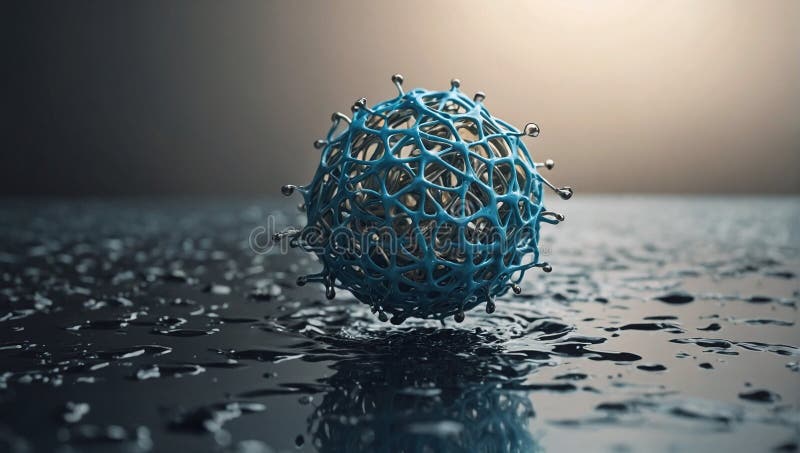 Above the Surface of the Water is Ball with a Neural Network of Metal ...