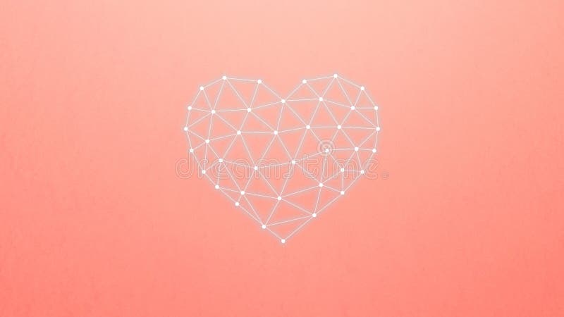 Concept of Neural Network with Heart on the Coral Background ...