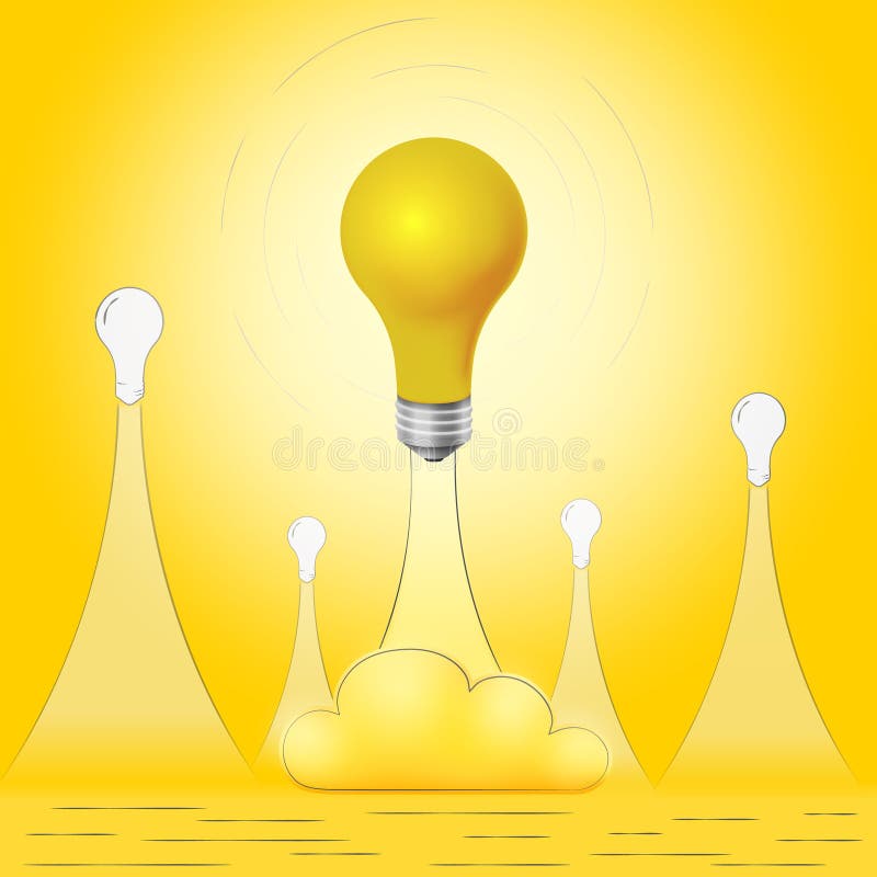 The Concept of a New Idea in the Form of a Large and Small Light Bulbs ...