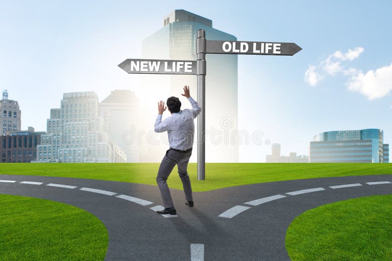 Concept of New and Old Life Stock Image - Image of decision, dream ...