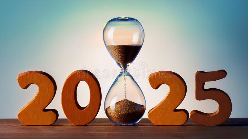 Concept: New Year, Outgoing Year. Hourglass with Numbers 2025 Inside ...