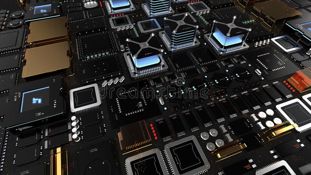 The Concept of Next-generation Computer Technology Stock Illustration ...