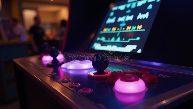 Nostalgic Image of Retro Arcade Cabinet with Pixelated Space Invaders ...