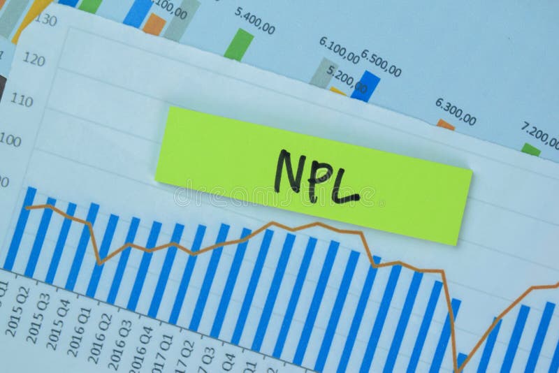 Concept of NPL Write on Sticky Notes Isolated on Wooden Table Stock ...