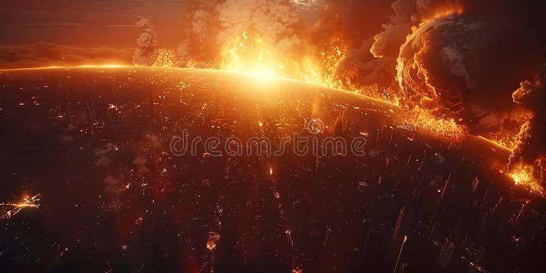 Visual Representation of Nuclear Bombs Causing Widespread Destruction ...