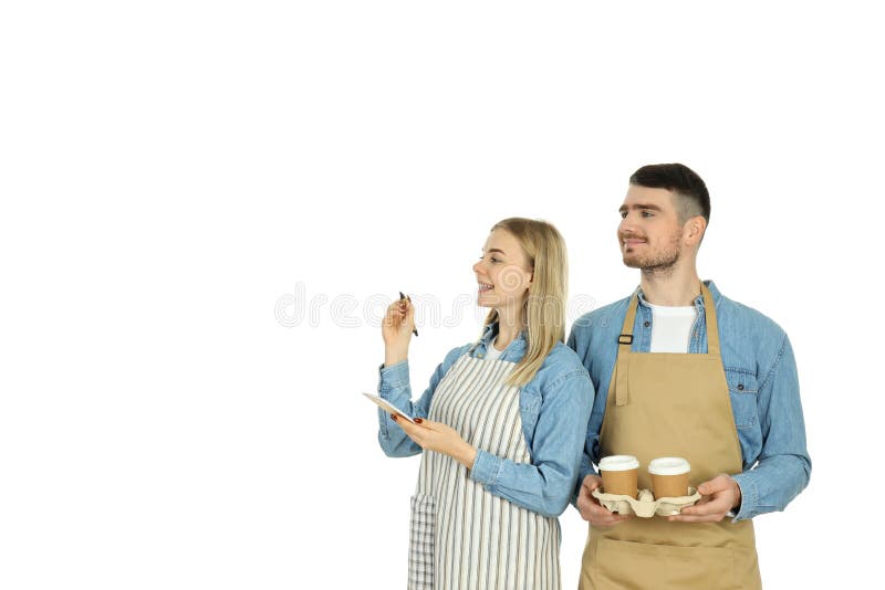 Concept of Occupation, Young Woman on White Background Stock Photo ...