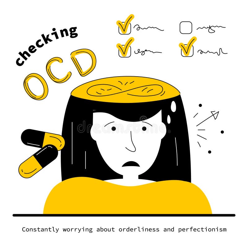Syndrome OCD and Intrusive Thoughts and Checking Things. Vector ...