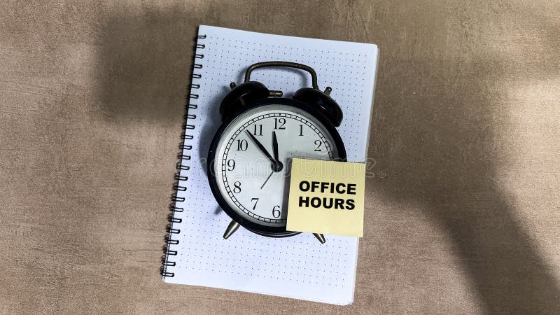 Concept Office Hours Write Sticky Notes Isolated Wooden Table Stock ...