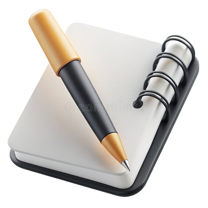 Office Notebook and Pen - Concept Office Accessories. Design.3d Render ...