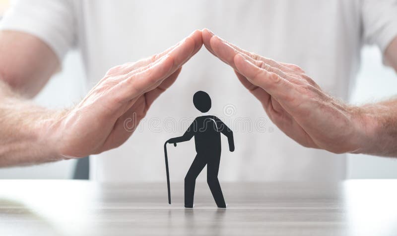 Concept of Old Age Insurance Stock Photo - Image of aged, security ...