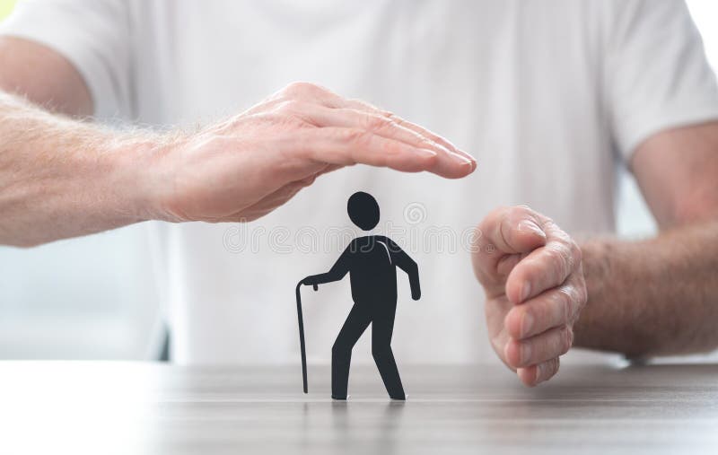 Concept of Old Age Insurance Stock Photo - Image of business ...