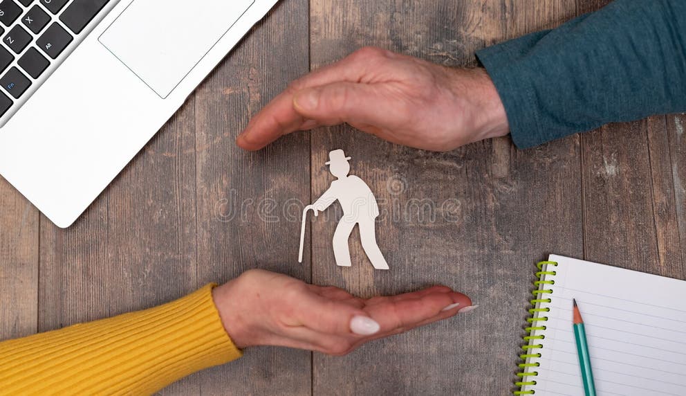 Concept of Old Age Insurance Stock Photo - Image of insurer, health ...