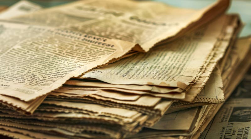 Concept of Old an Fake News. Old Newspaper Stack Stock Photo - Image of folded, heap: 342737838