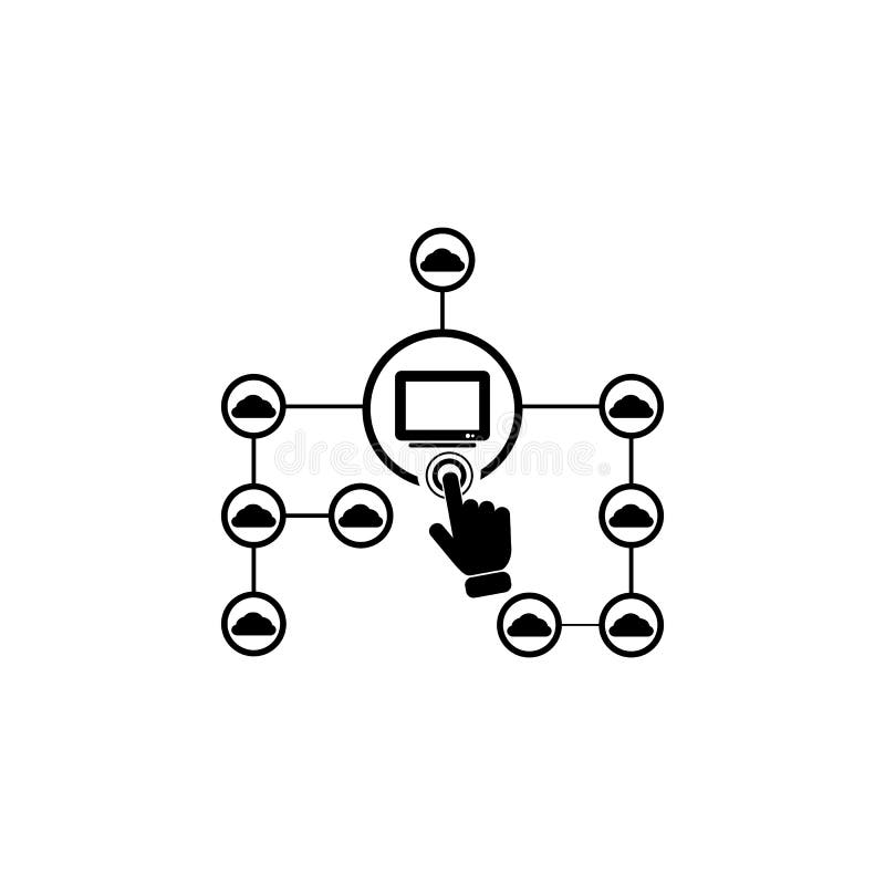 Concept Online Cloud Network on Touch Screen Icon. Element of Touch ...