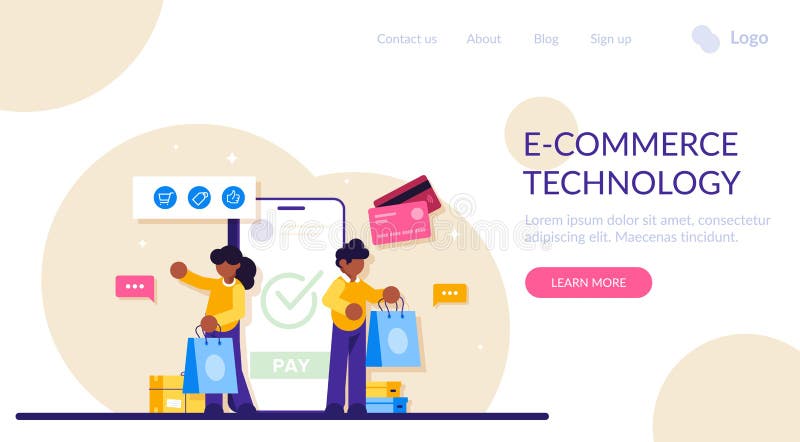 Concept of Online Commerce. E-business or E-commerce Technology Stock ...