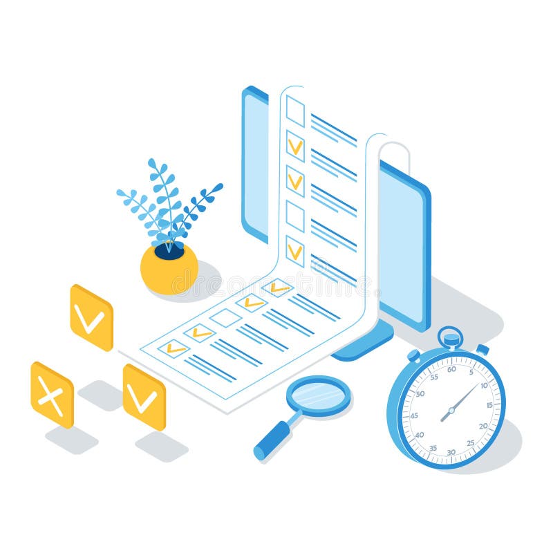 Concept of Online Exam, Online Testing, Questionnaire Form, Online ...