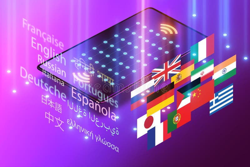 Concept of Online Foreign Language Translation and Learning - 3d Stock ...