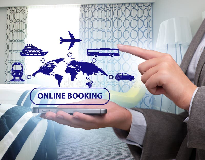 Concept of Online Hotel Booking Stock Photo - Image of application ...