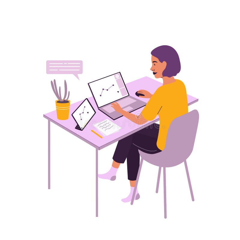 Online Drawing Training at Home Stock Vector - Illustration of draw ...