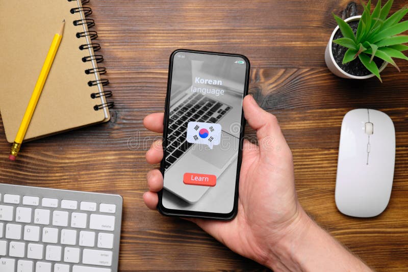 Concept of Online Learning a Korean Language Stock Photo - Image of ...