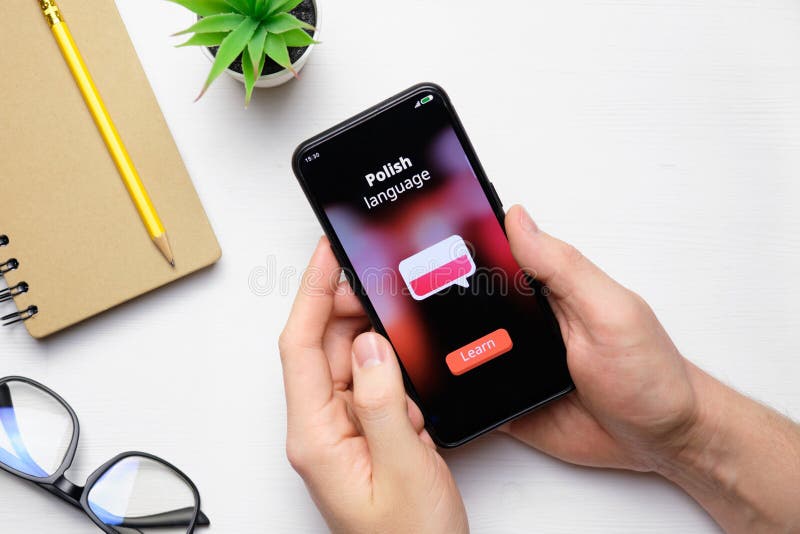 Concept of Online Learning a Polish Language Stock Image - Image of ...