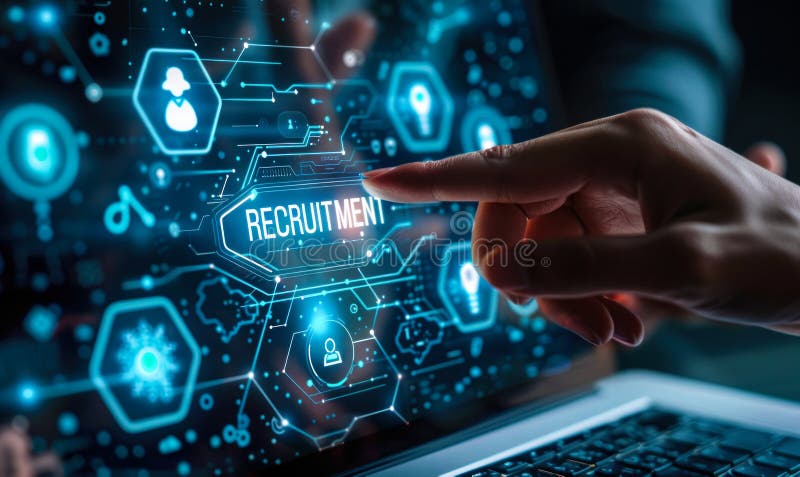 Concept of Online Recruitment Process Job Seeker Interacts with Digital ...