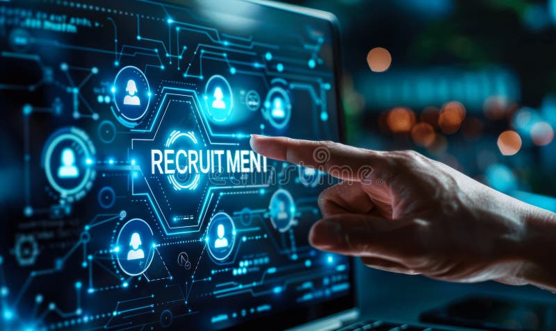 Concept of Online Recruitment Process Job Seeker Interacts with Digital ...