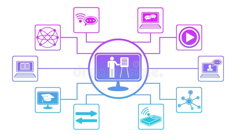 Concept of online school stock illustration. Illustration of studying ...
