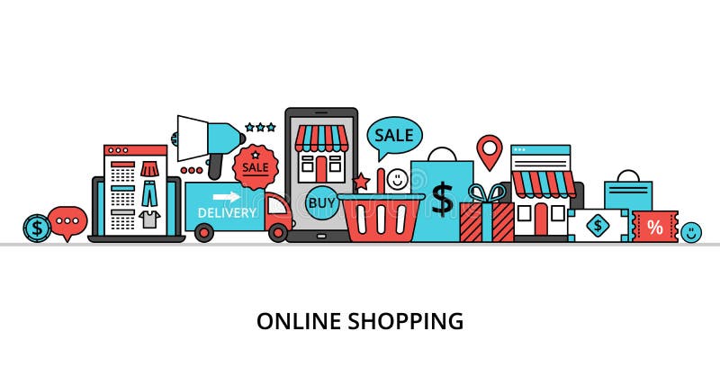 Concept of Online Shopping, Internet Sales with Retail and Commerce ...