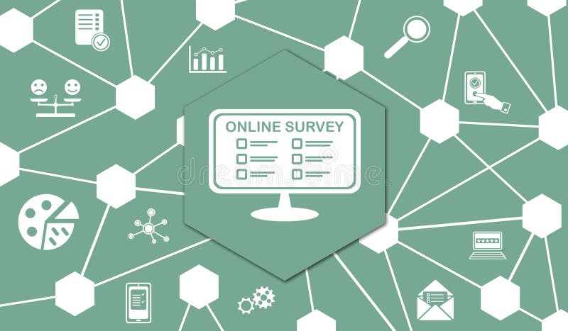 Concept of online survey stock illustration. Illustration of icon ...