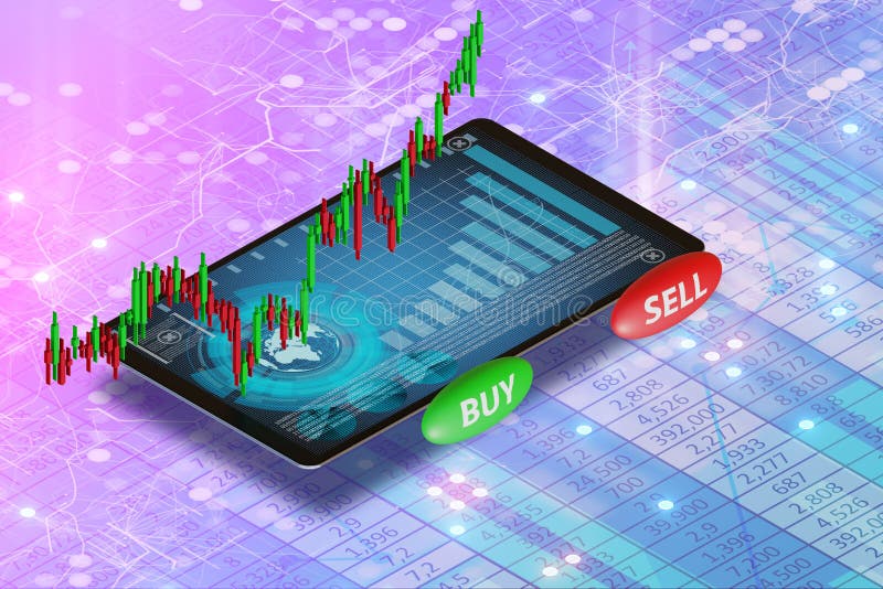 Concept of Online Trading - 3d Rendering Stock Illustration ...