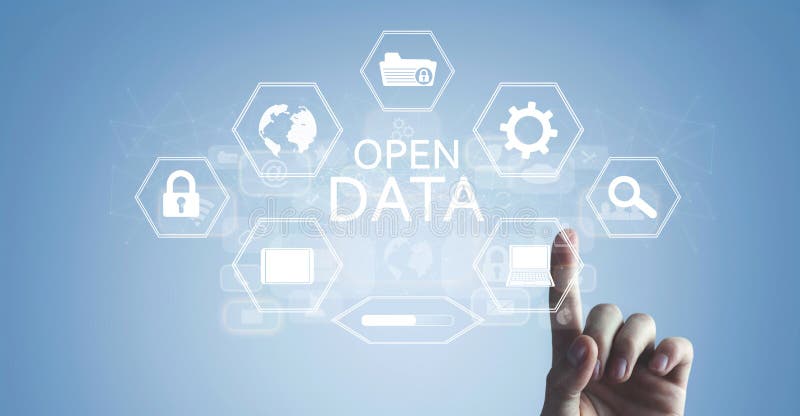 Concept of Open Data. Internet. Technology Stock Photo - Image of work ...