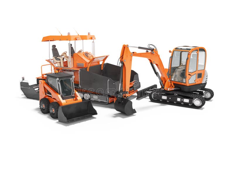 Concept Orange Construction Equipment for Laying Asphalt 3d Render on ...