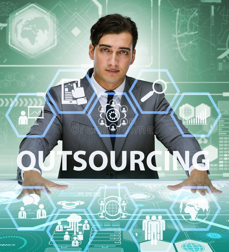 Concept of Outsourcing in Modern Business Stock Illustration ...