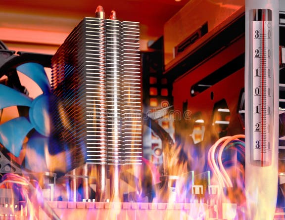 Concept of Overheating a Computer System Stock Photo - Image of ...