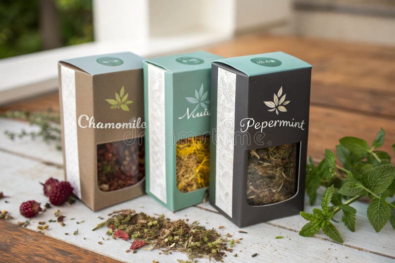 A Concept Packaging of Herbal Teas Stock Illustration - Illustration of ...