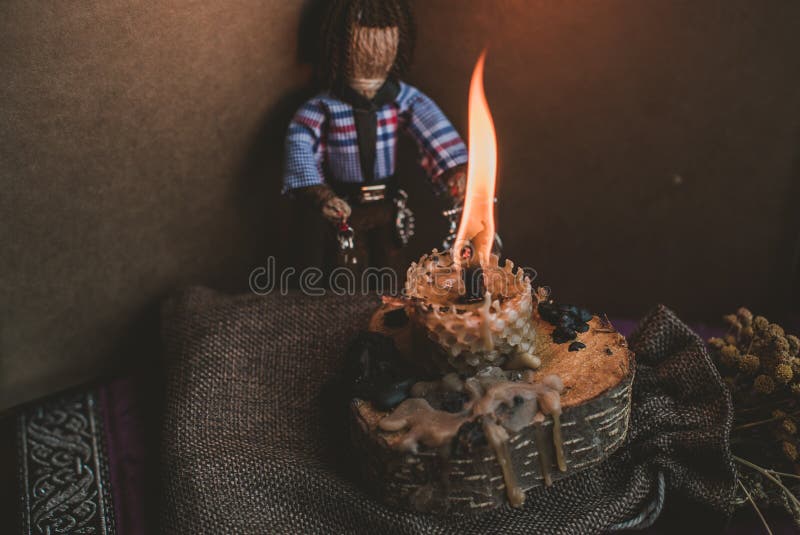Voodoo Doll on a Table, Old Magic Concept Stock Image - Image of ...