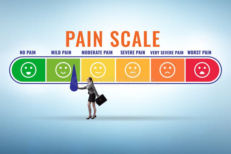 Concept of Pain Scale from Moderate To Strong Stock Illustration ...