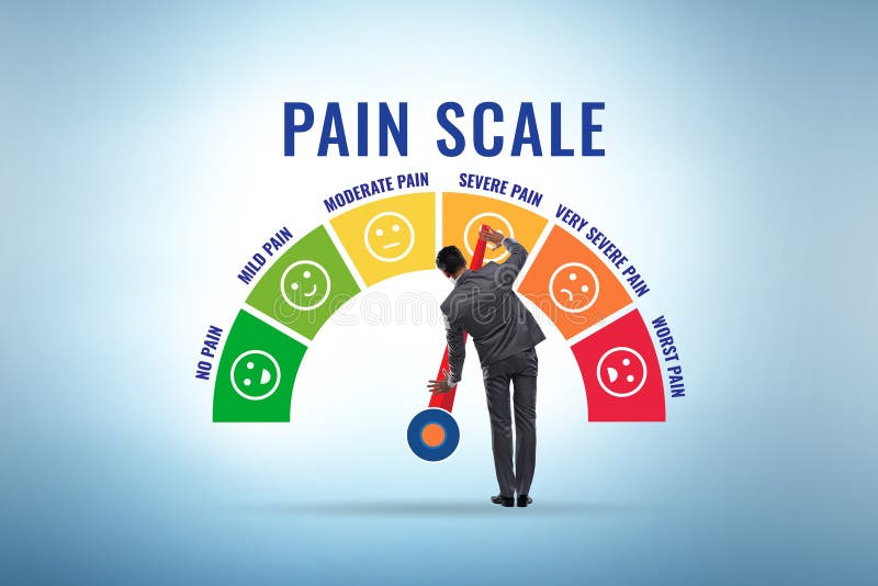 Concept of Pain Scale from Moderate To Strong Stock Photo - Image of ...