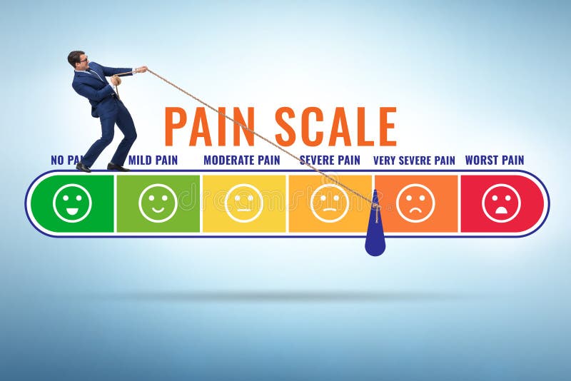 Concept of Pain Scale from Moderate To Strong Stock Photo - Image of ...
