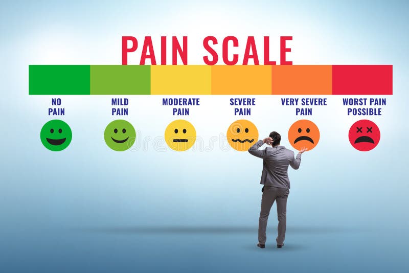 Concept of Pain Scale from Moderate To Strong Stock Image - Image of ...