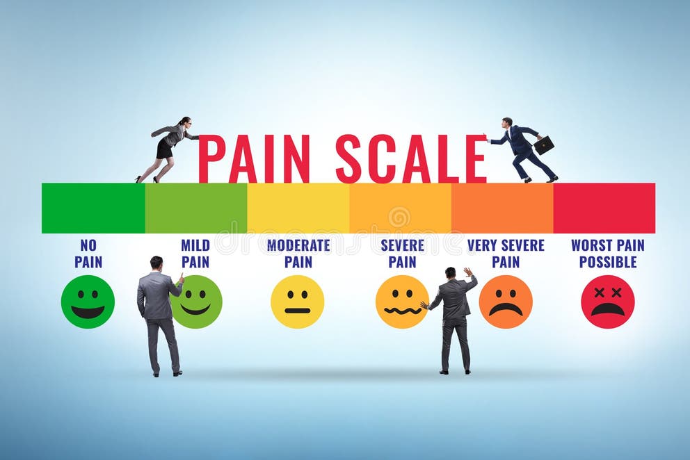 Concept of Pain Scale from Moderate To Strong Stock Photo - Image of ...
