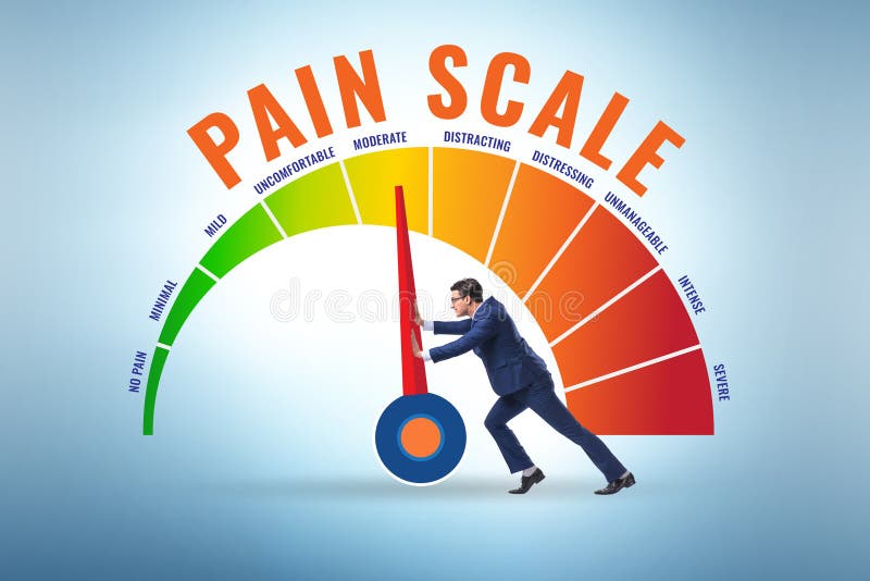 Concept of Pain Scale from Moderate To Strong Stock Photo - Image of ...